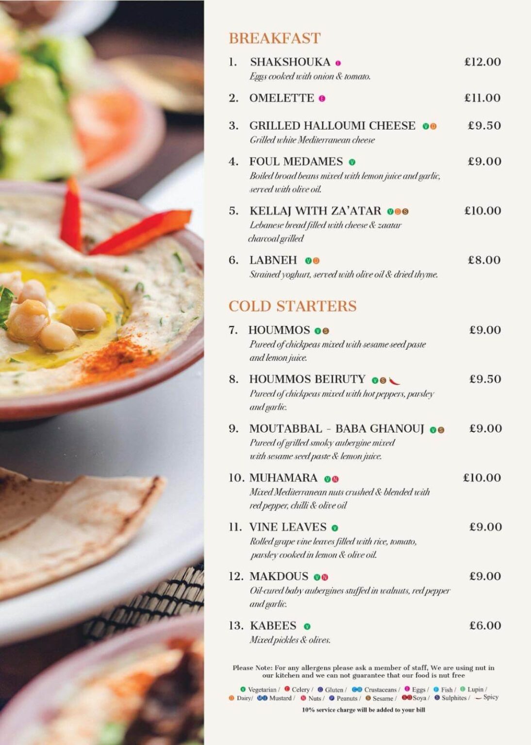 Food Menu – Faraya Restaurant